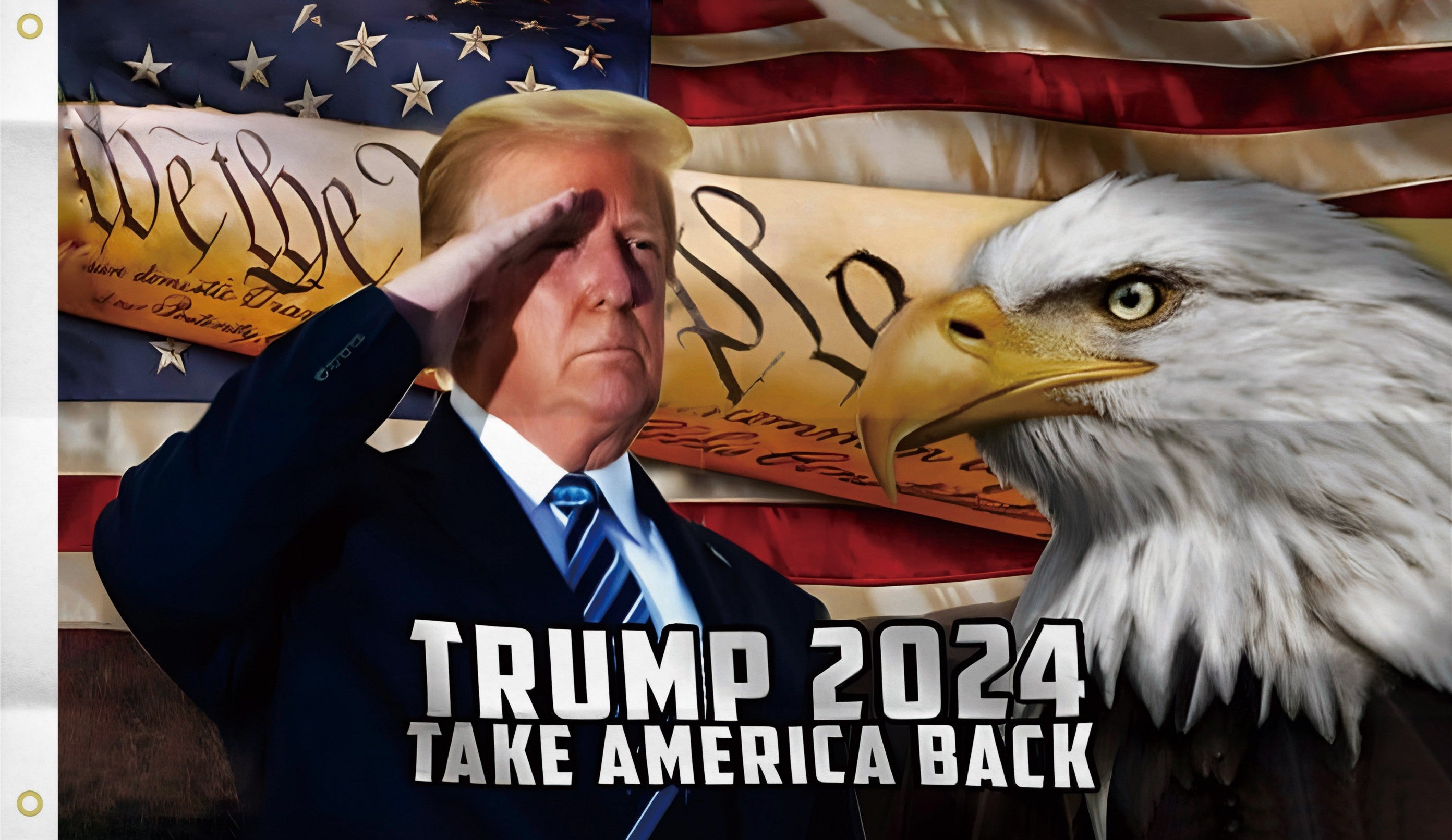 Donald Trump Flag 2024 U.S Eagle We The People Take American Back,Trum ...
