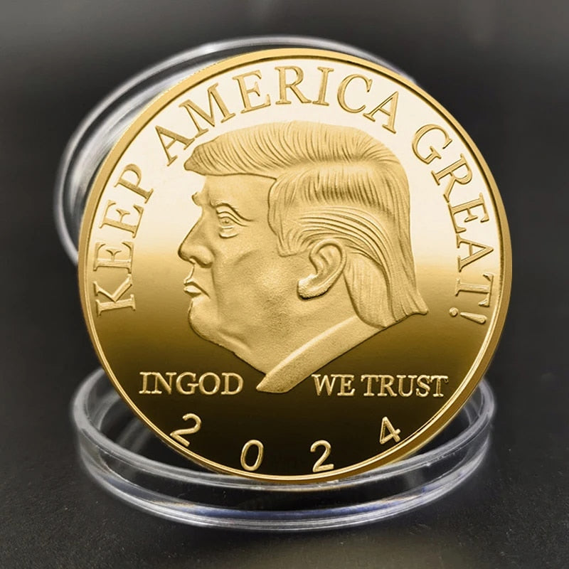 Limited Edition 2022 Non-currency Coin Commemorative Trump 24K Gold Pl ...