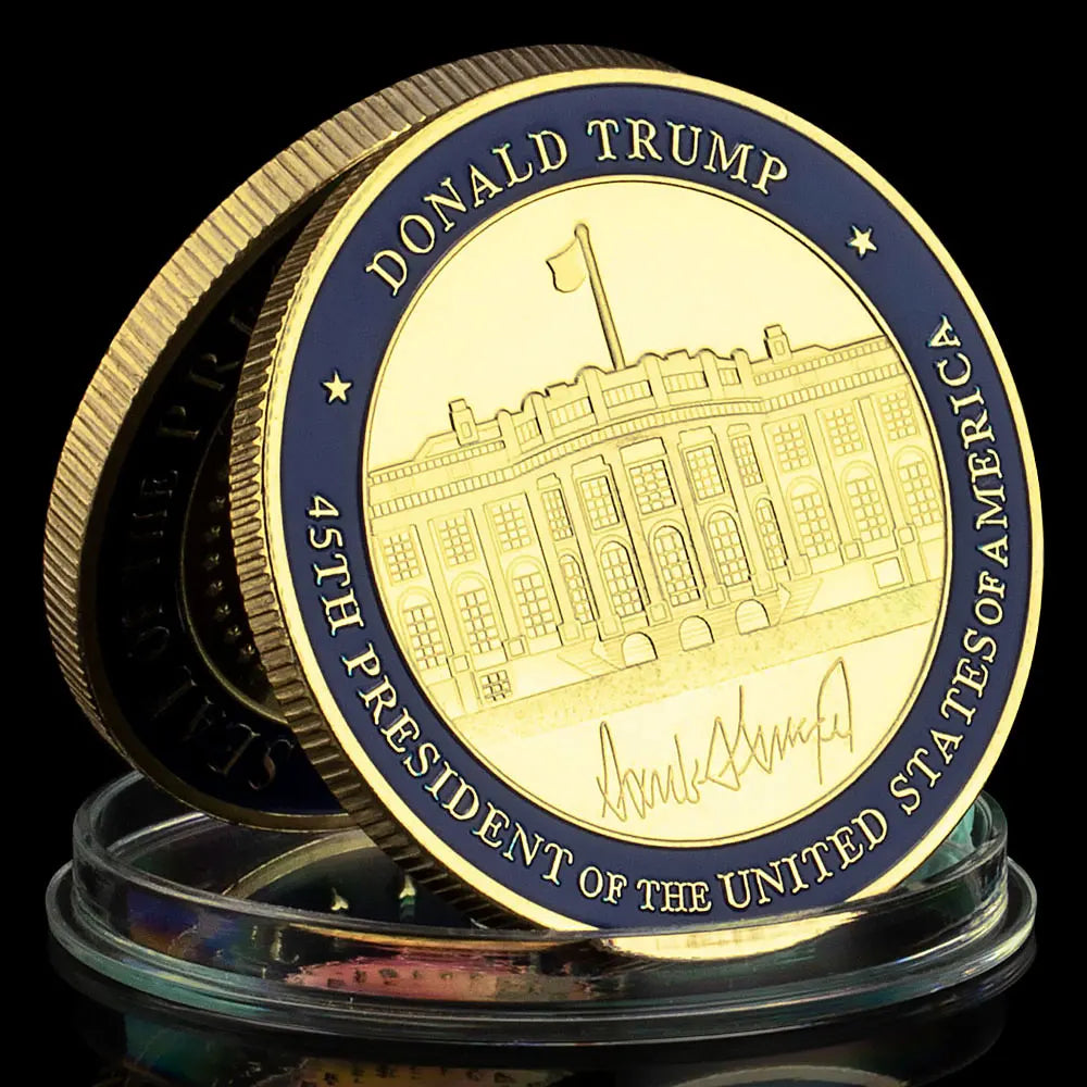 The White House Gold Plated Souvenirs and Gifts Gold Coins 45th Presid ...